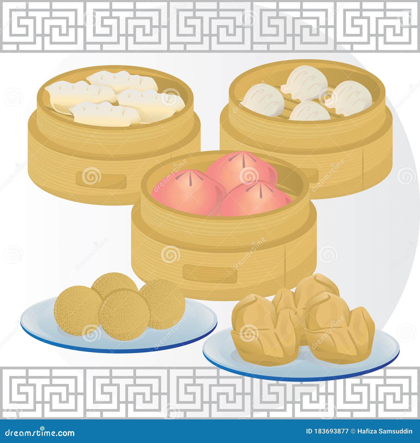 Dim Sum Food Set. Vector Illustration Decorative Background Design ... Dim Sum Food Set. Vector Illustration Decorative Background Design ...