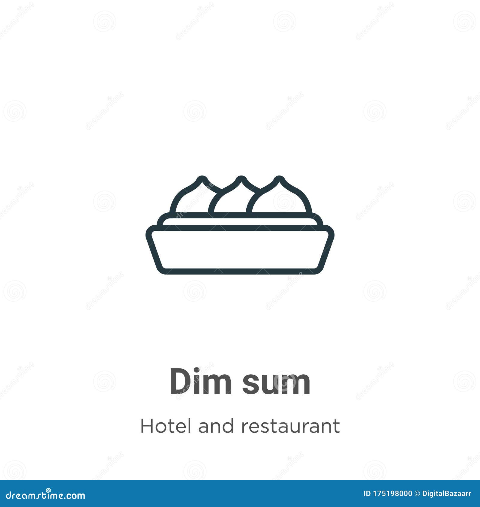 Dim Sum Outline Vector Icon. Thin Line Black Dim Sum Icon, Flat Vector ...