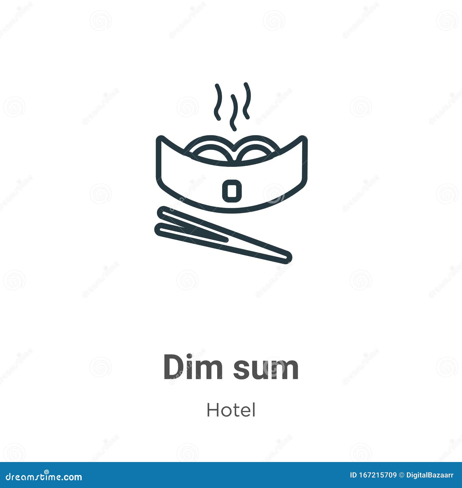 Dim Sum Outline Vector Icon. Thin Line Black Dim Sum Icon, Flat Vector ...