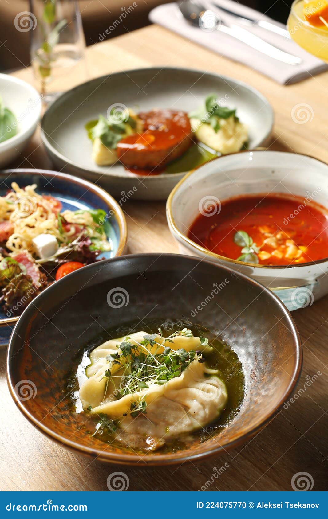 Dim Sum in Plate Close Up. Chinese Traditional Dim Sum in Plate with ...