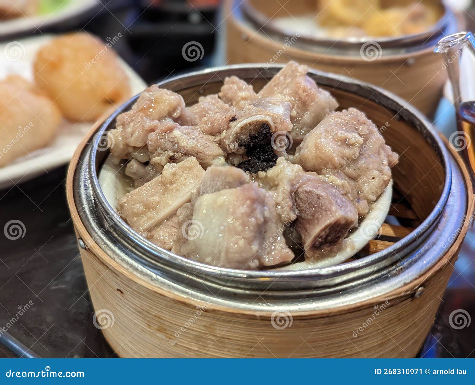 Dim sum pork ribs steam stock image. Image of steam - 268310971