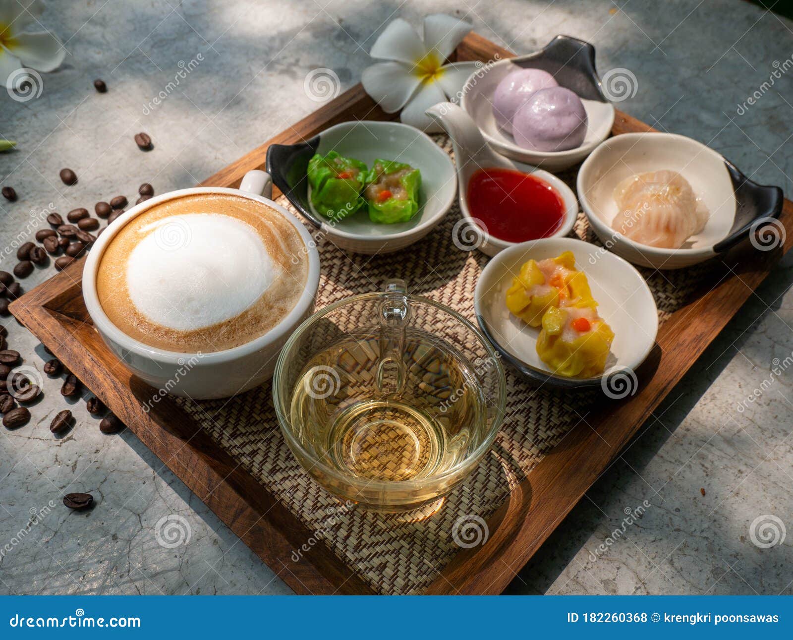 Dim Sum Set with Coffee and Tea Stock Photo - Image of cuisine, healthy ...