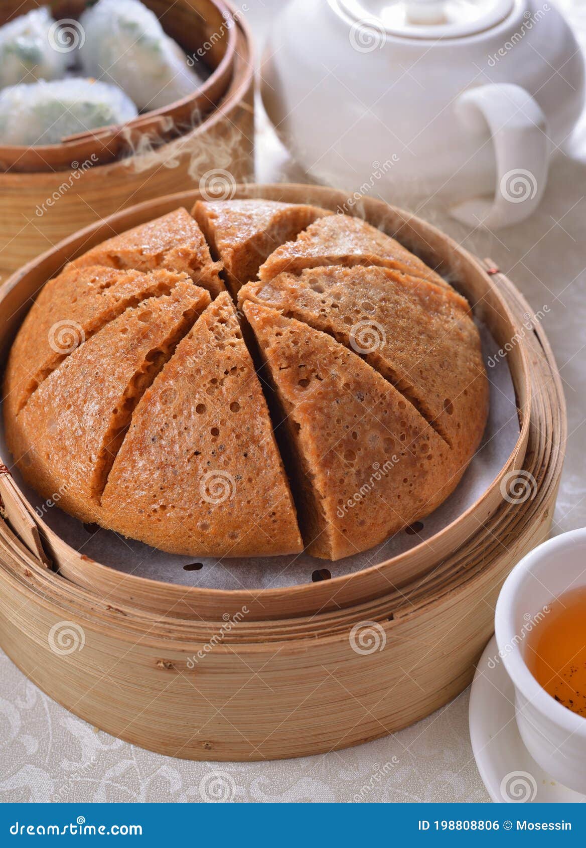 Dim Sum Sponge Cake stock photo. Image of steam, cane - 198808806