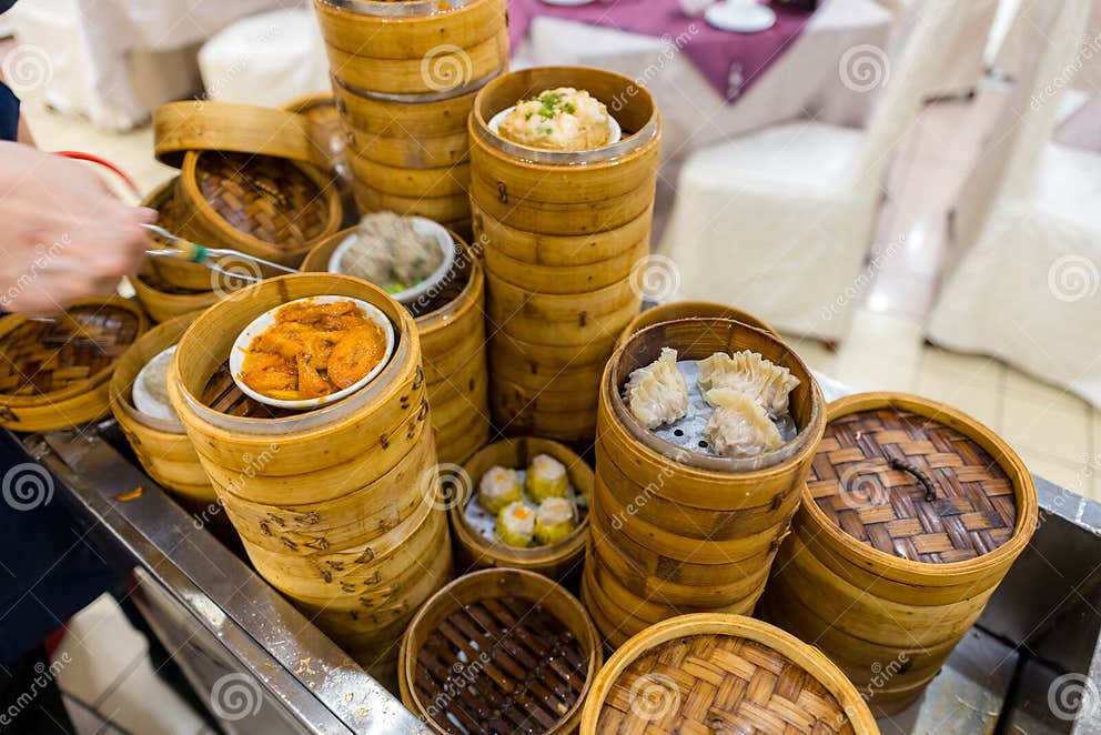 Dim Sum on Trolley in Chinese Restaurant Stock Image - Image of cuisine ...