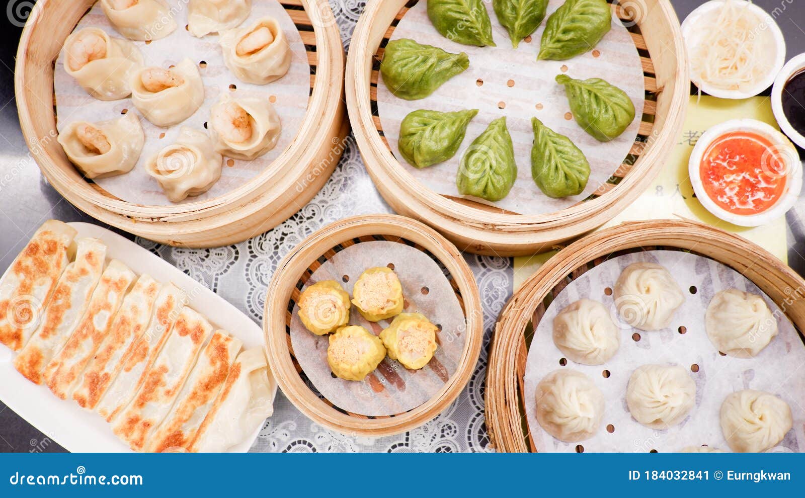 Dim Sum and Xiao Long Bao in the Steam Basket Stock Image - Image of ...