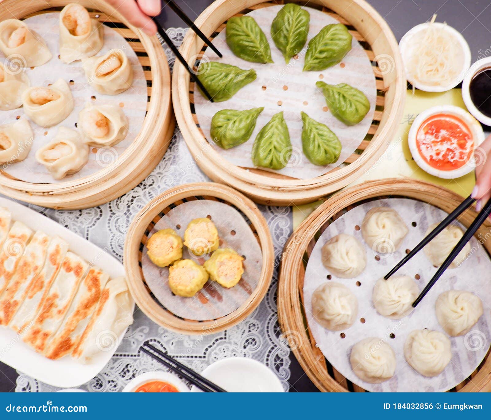 Dim Sum and Xiao Long Bao in the Steam Basket Stock Photo - Image of ...