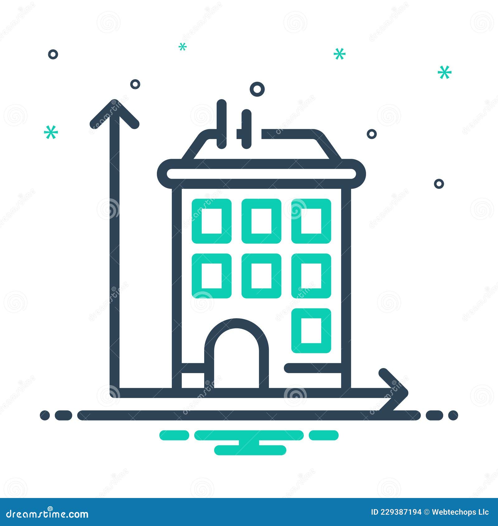 Mix Icon for Dimension, House and Area Stock Vector - Illustration of ...