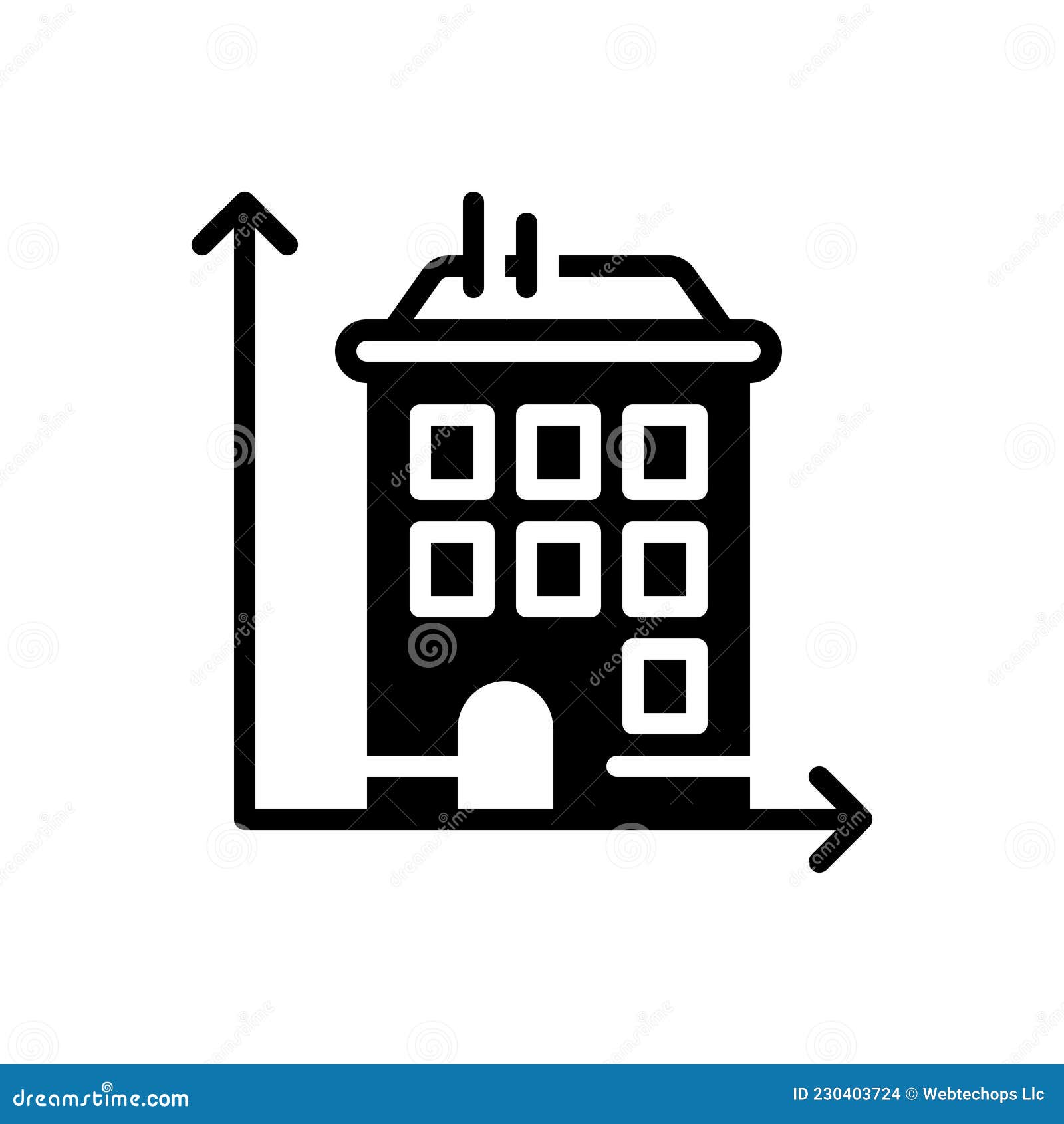 Black Solid Icon for Dimension, House and Height Stock Vector ...