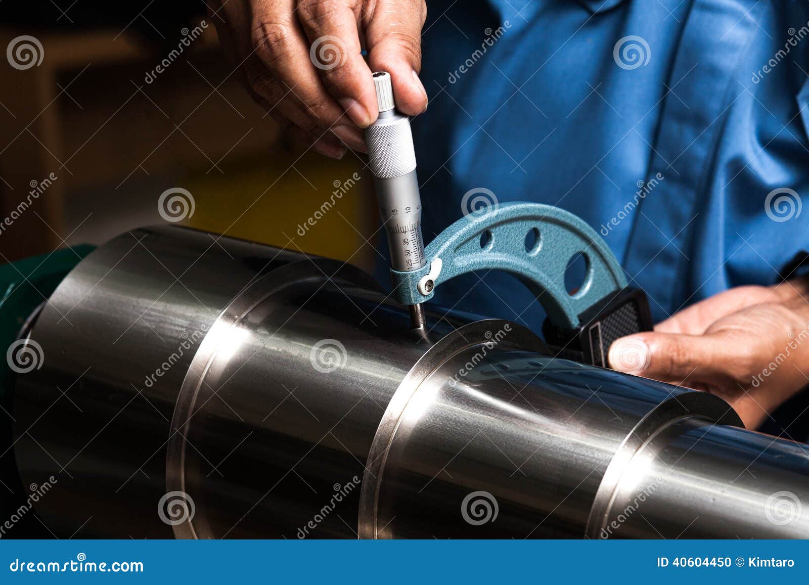 Dimension Inspection with Outside Micrometer Stock Photo - Image of ...