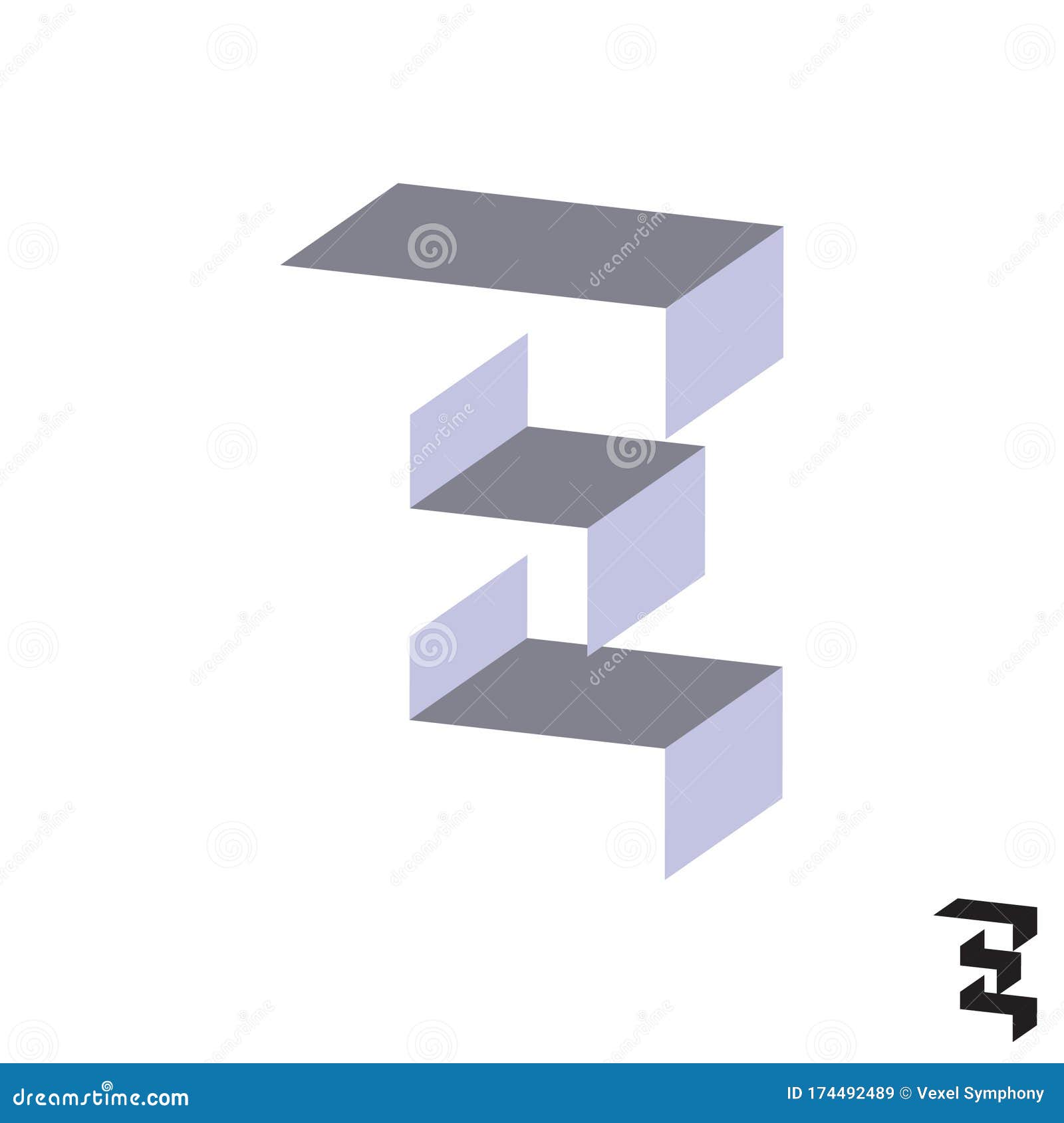 3 Dimension Logo Design 101 Stock Vector - Illustration of luxury ...