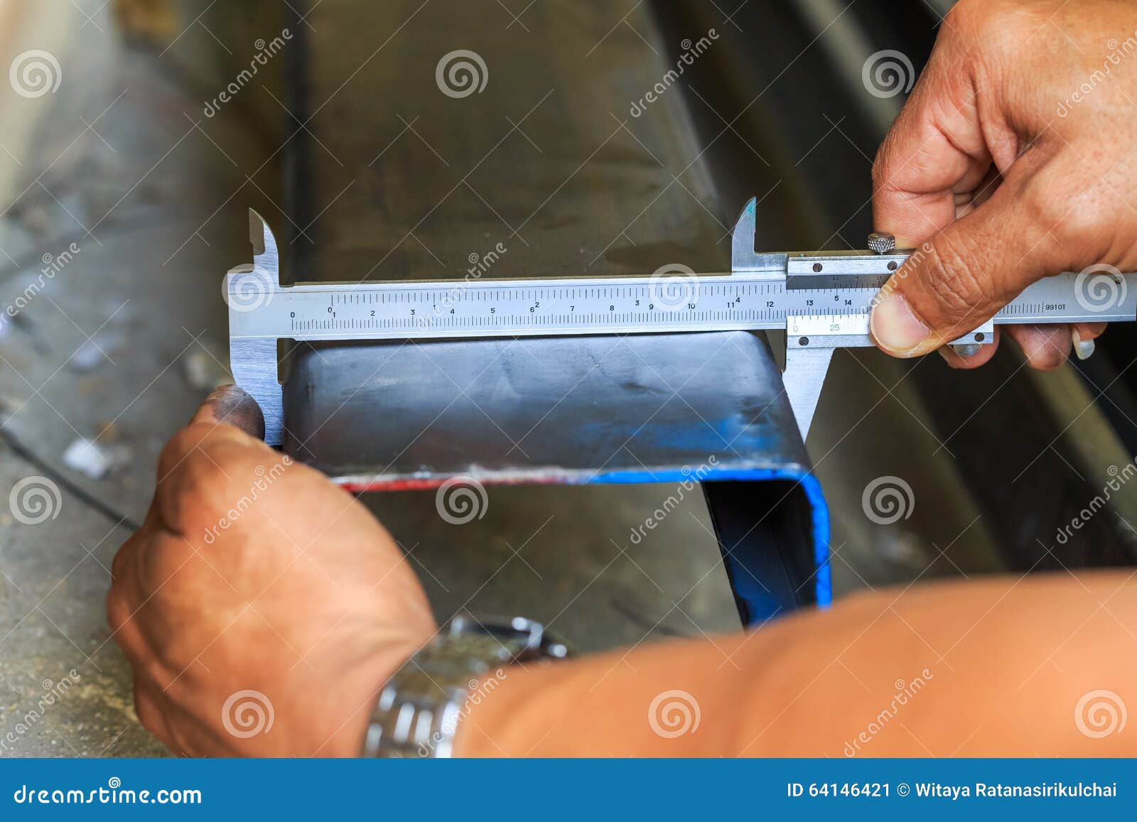 Dimension Measuring Steel by Vernier Stock Image - Image of closeup ...