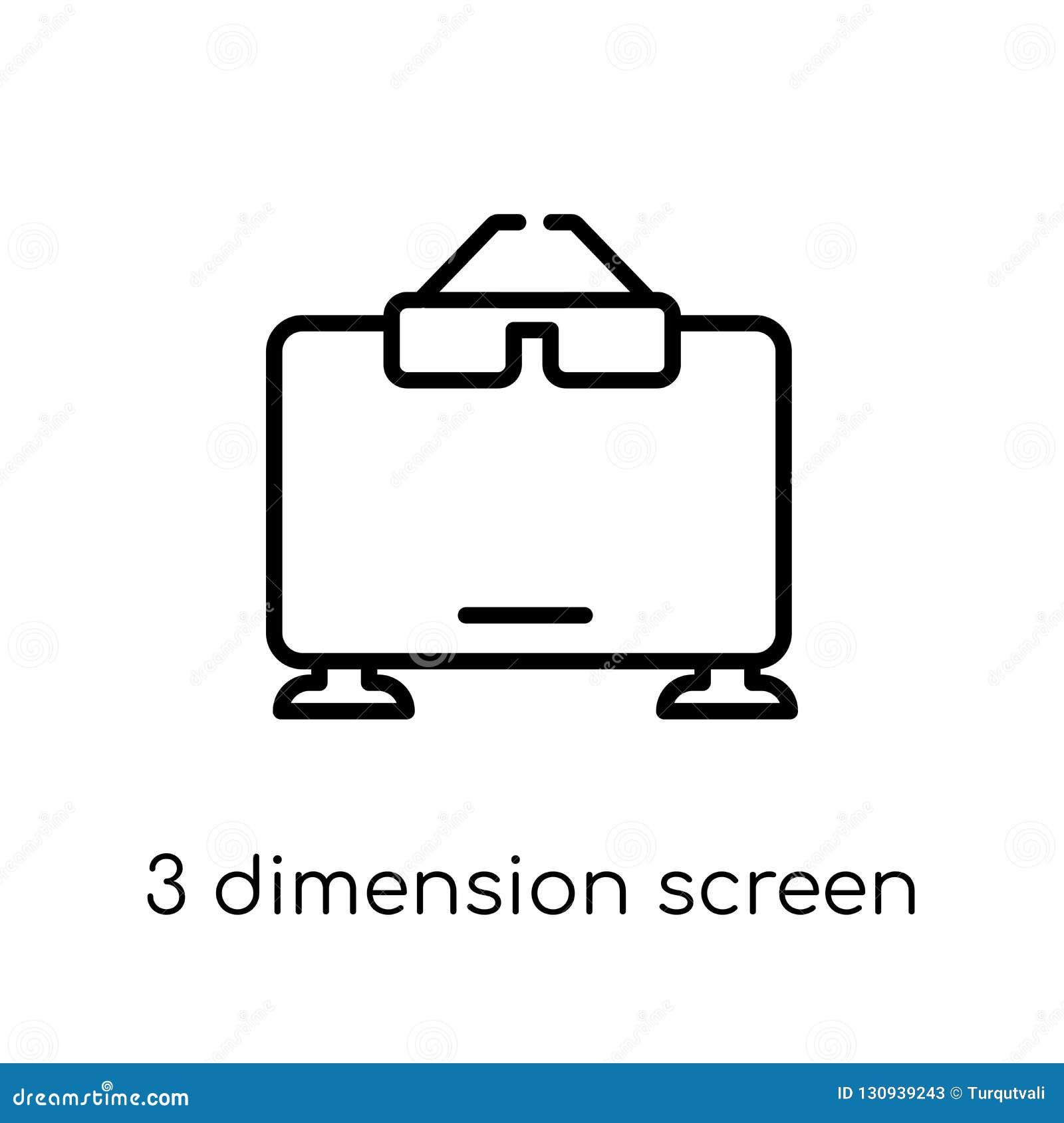 3 Dimension Screen Icon. Trendy Modern Flat Linear Vector 3 Dime Stock ...