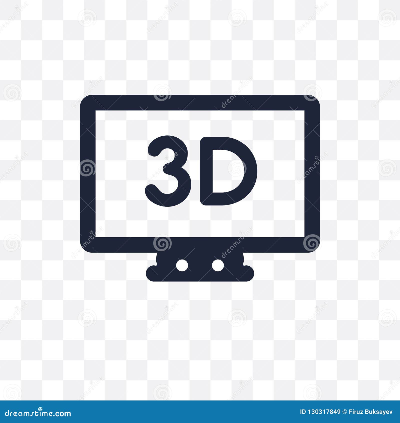 3 Dimension Screen Transparent Icon. 3 Dimension Screen Symbol D Stock ...