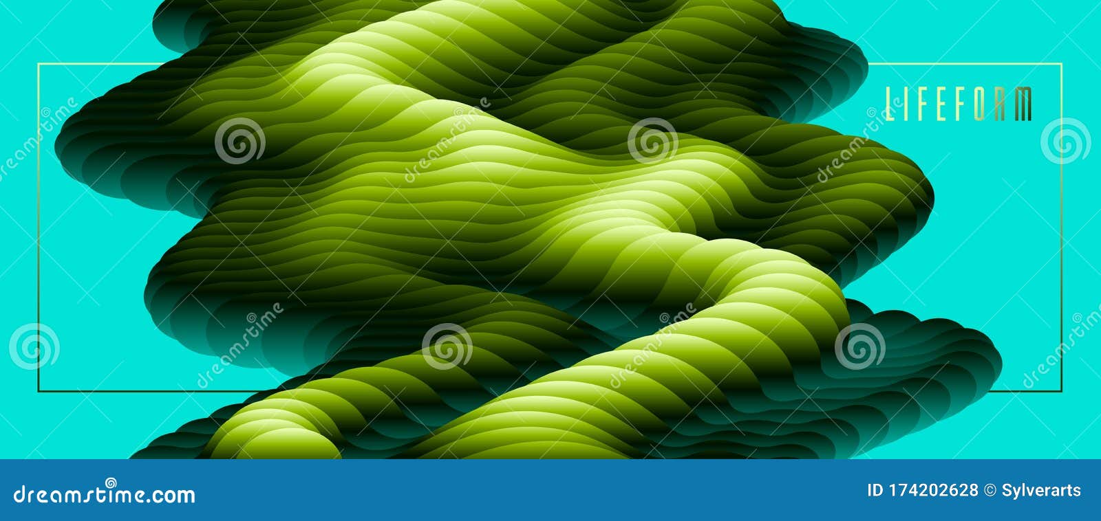 Dimensional Bio Life Form Gradient Shape Element for Design, Abstract ...