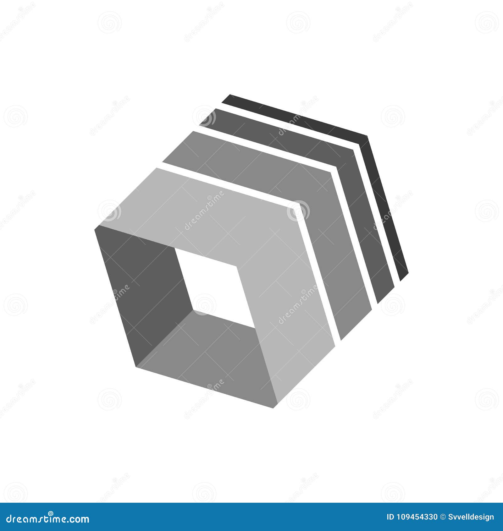 3 Dimensional Box Shape Abstract Symbol Stock Vector - Illustration of ...