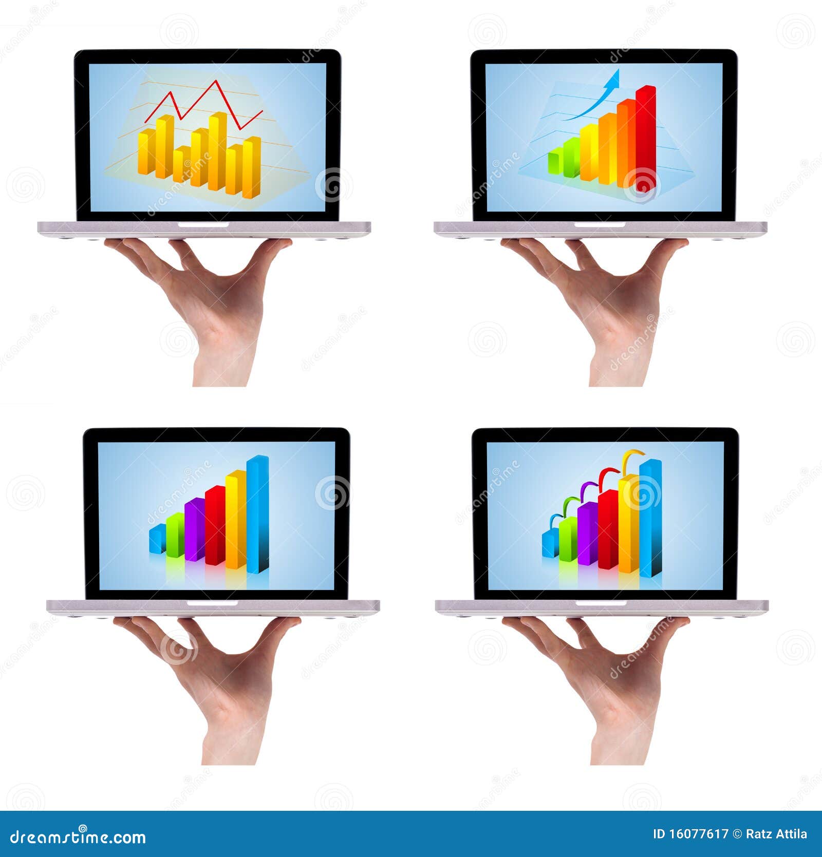 Dimensional Colorful Chart Collection in Laptop 1 Stock Illustration ...