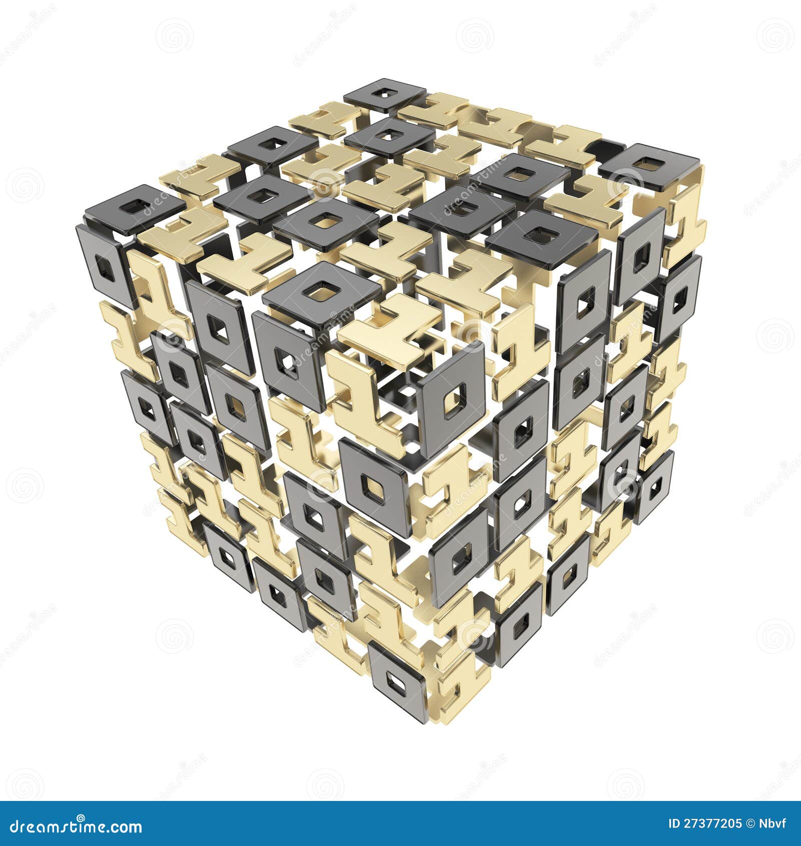 Dimensional Cube Made of Ones and Zeros Stock Illustration ...
