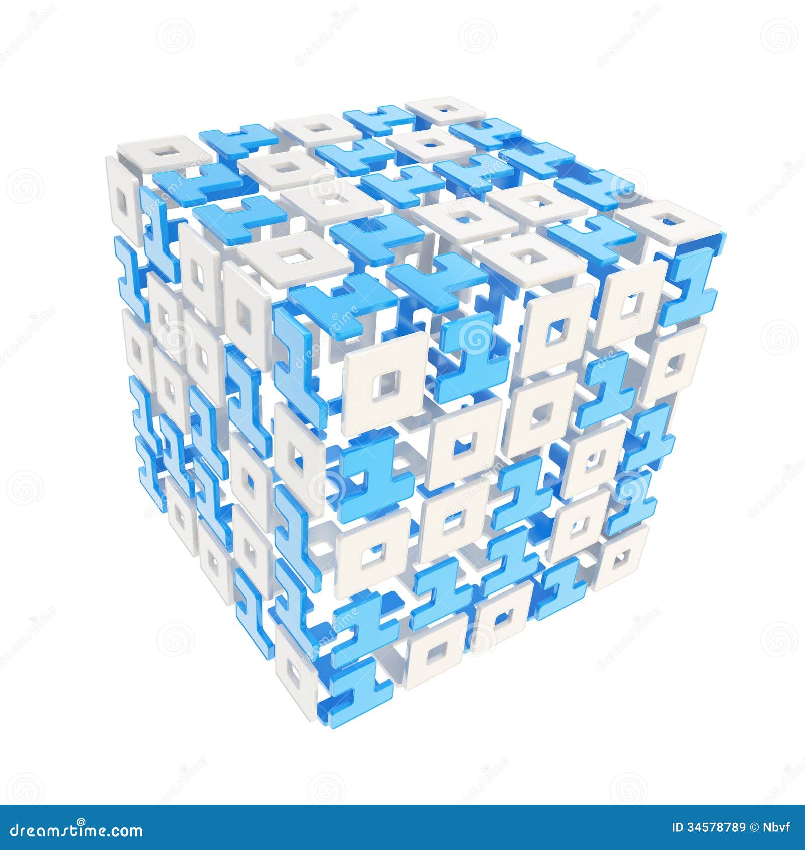 Dimensional Cube Made of Ones and Zeros Isolated on White Stock ...