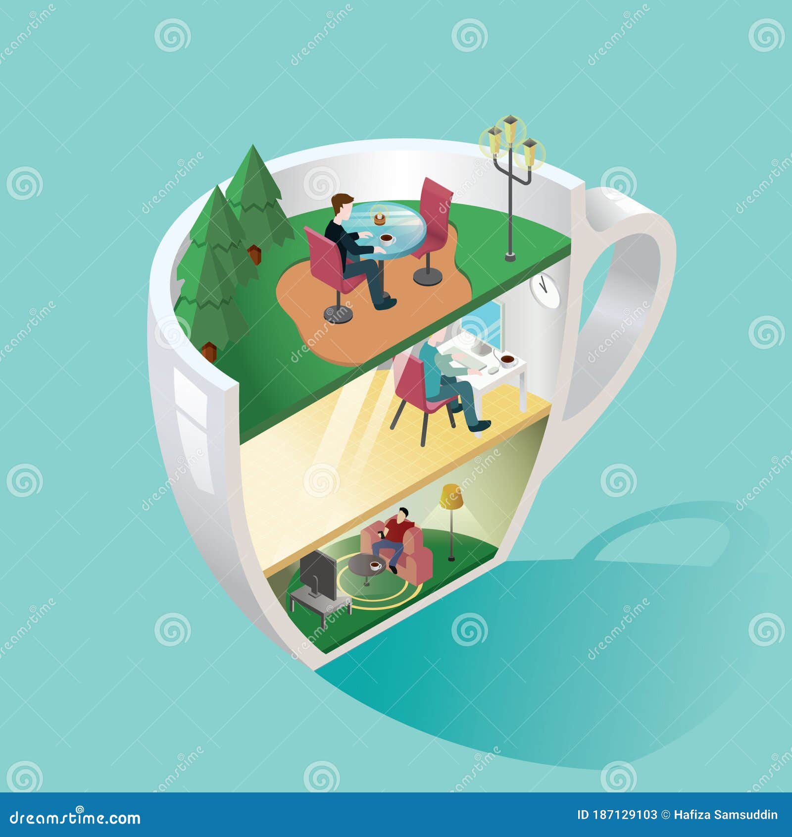 3 Dimensional Cup. Vector Illustration Decorative Design Stock Vector ...