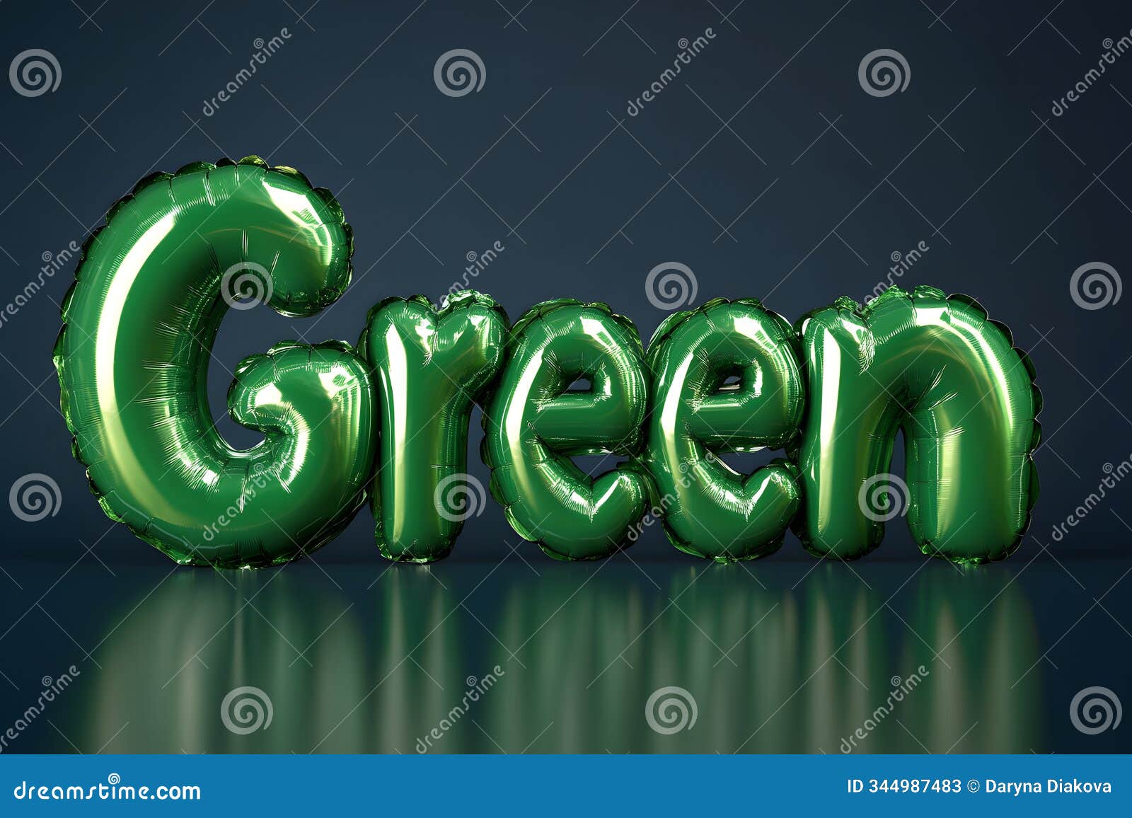 Dimensional Delight: 3D Inflated Green Letters Spell Green Stock ...