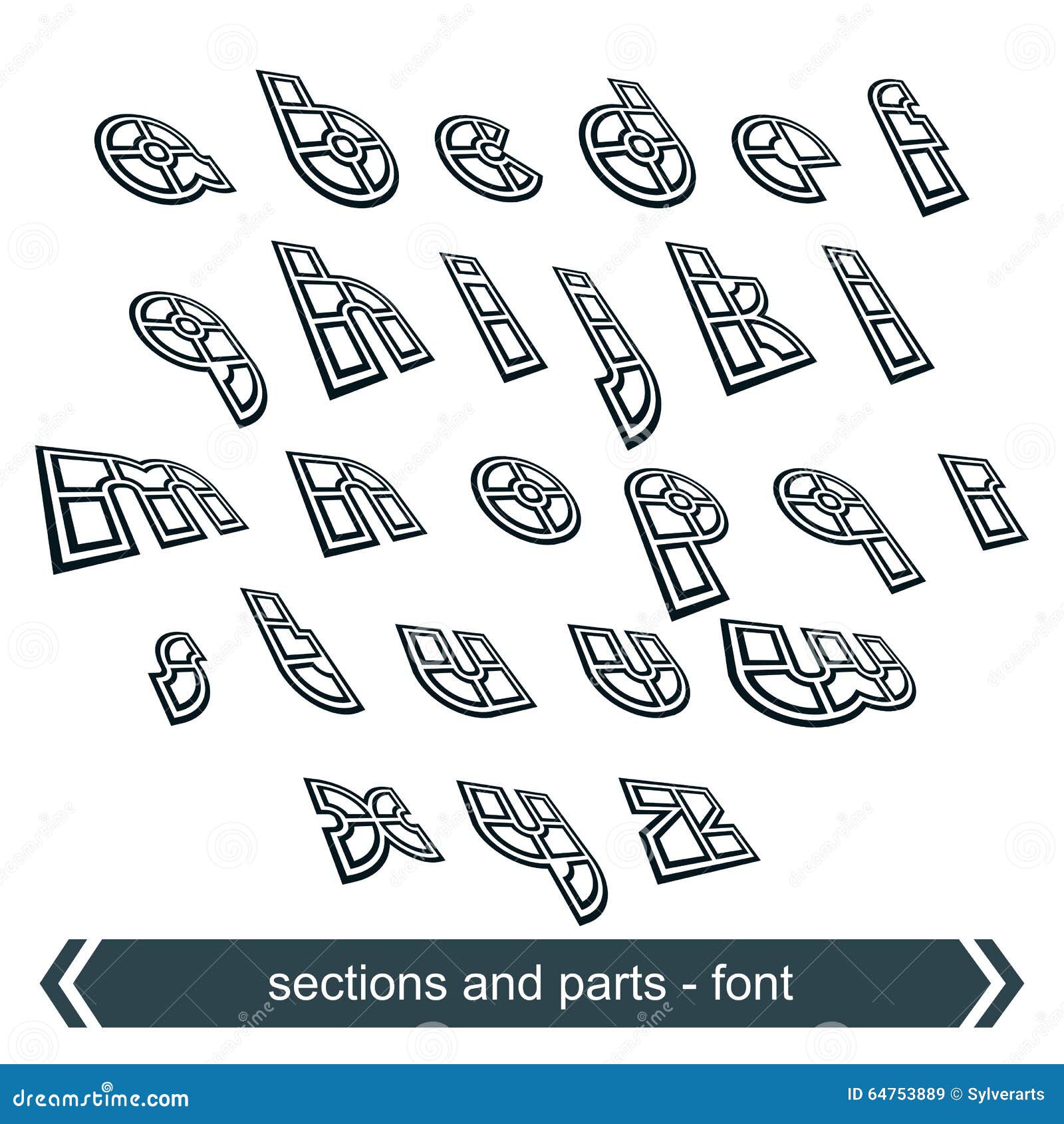 Dimensional Font with Rotation Effect, Perspective Stock Vector ...