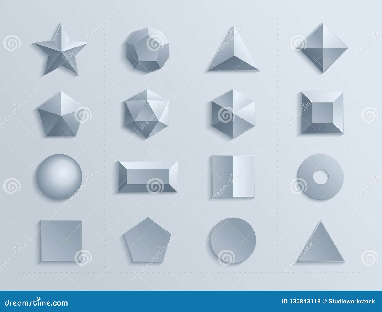 Dimensional Geometric Figures in Set Stock Illustration - Illustration ...