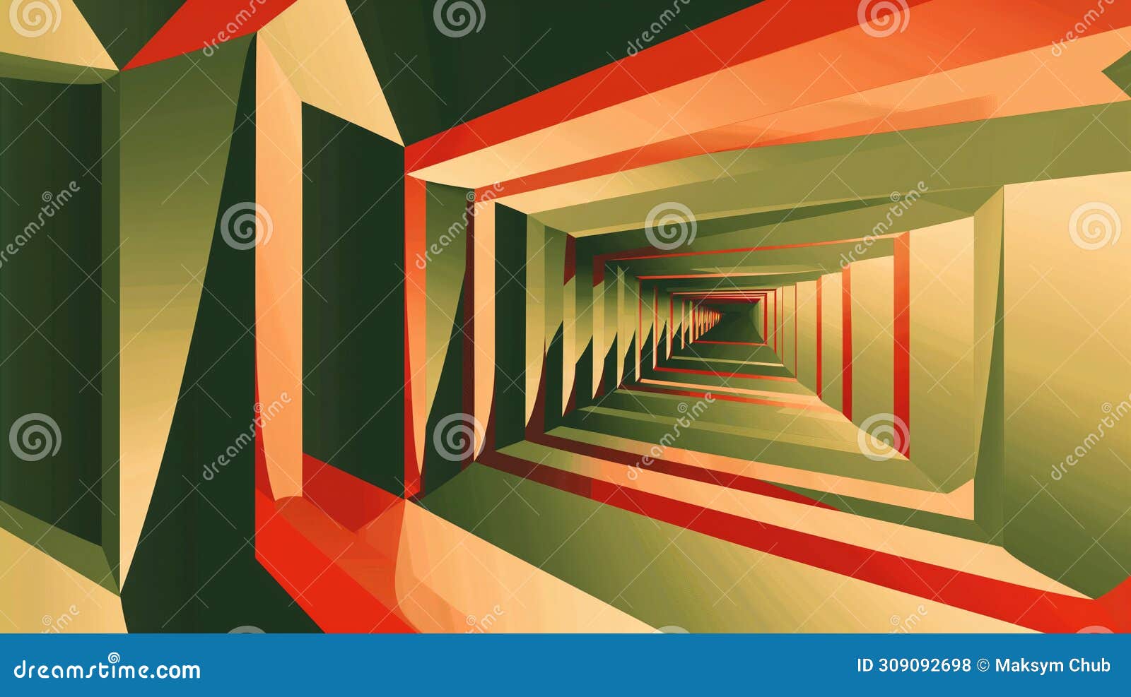 Dimensional Geometric Illusion: Fractal Patterns in Depth Stock Photo ...