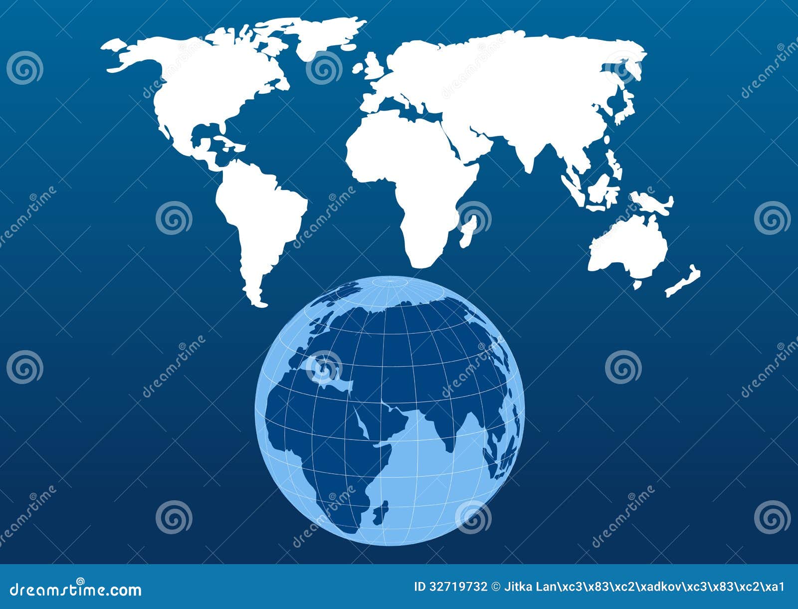 Dimensional Globe and World Map Stock Vector - Illustration of west ...