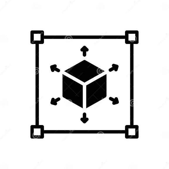 Black Solid Icon for Dimensional, Shape and Geometric Stock Vector ...