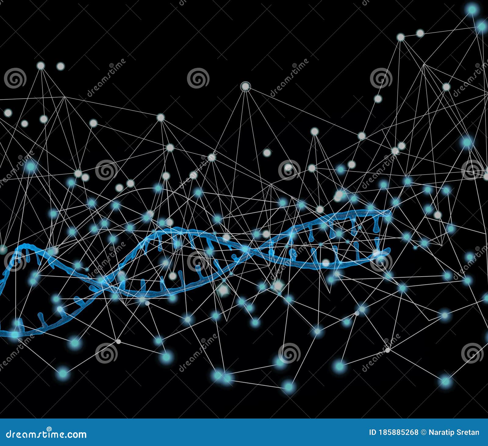 DNA Molecular Network Molecules of Living Things Stock Illustration ...