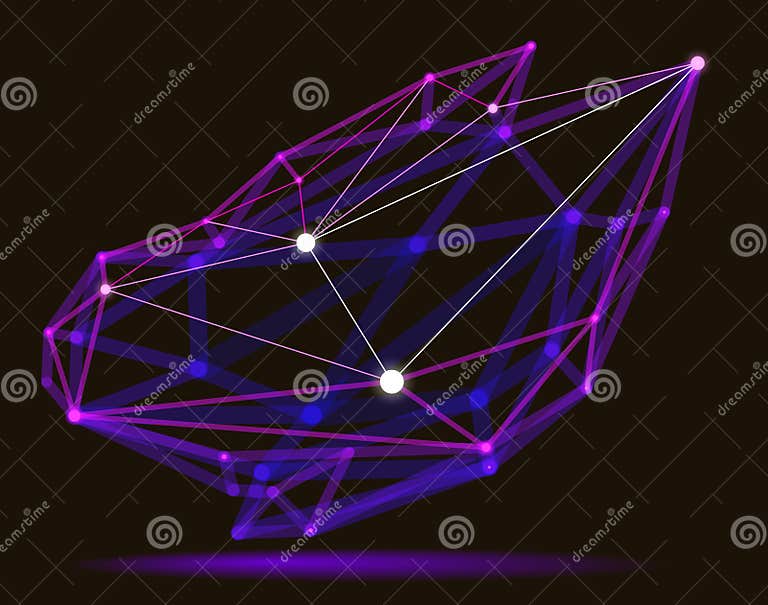 Dimensional Lattice Mesh Vector Abstraction, 3D Polygonal Design ...