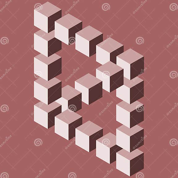 Optical Illusion Cube 3d Model Stock Vector - Illustration of pattern ...