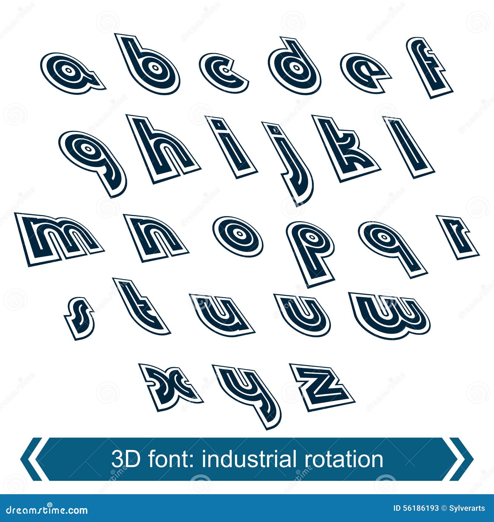 Dimensional Move Font, Vector Line Retro Style Geometric Font. Stock ...