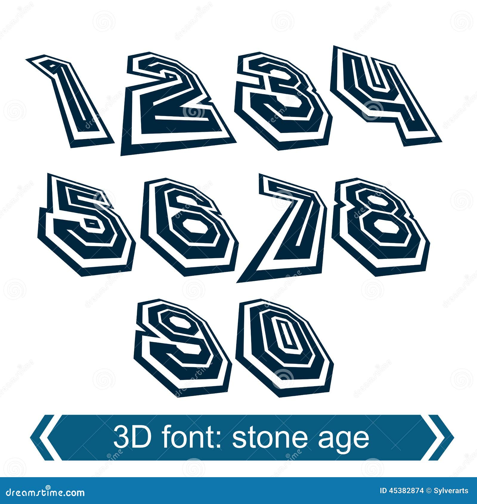 Dimensional Move Numbers, Vector Stylish 3d Font | CartoonDealer.com ...