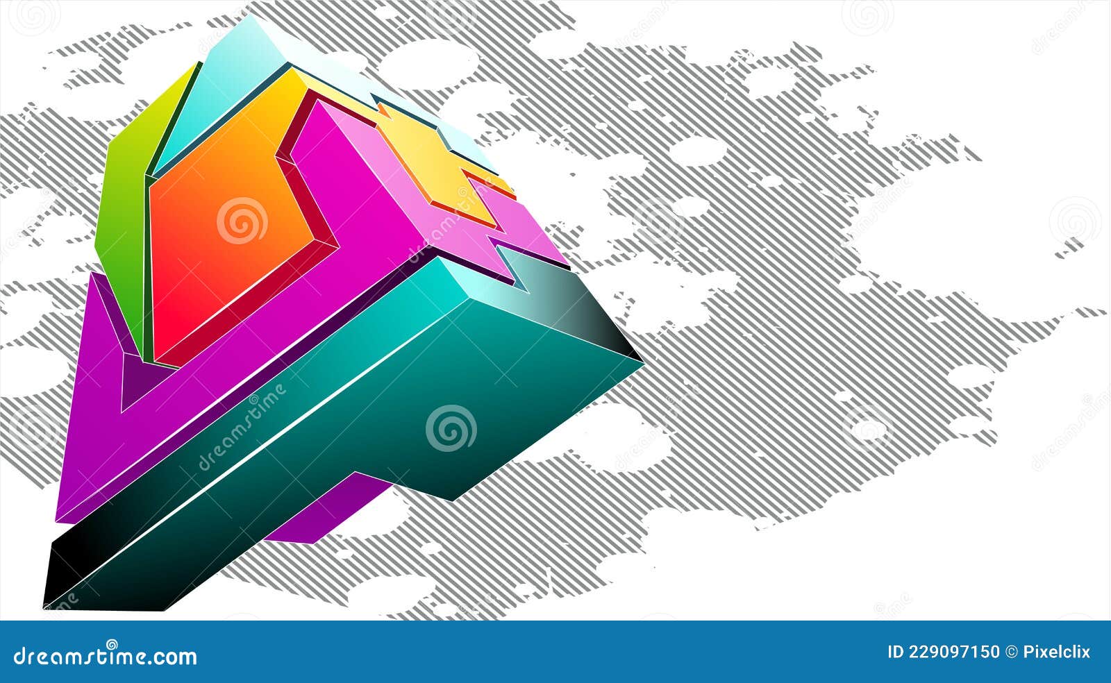 3 Dimensional Solid Block Logo. Stock Vector - Illustration of fixtures ...
