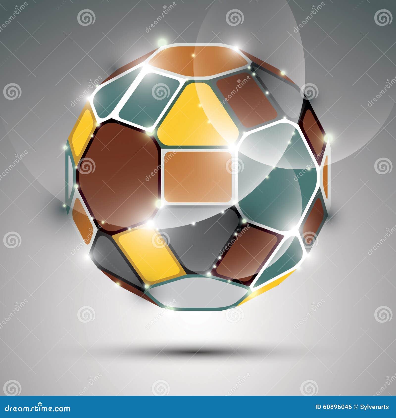 Dimensional Sparkling Spherical Object. Vector Abstract Gala Stock ...