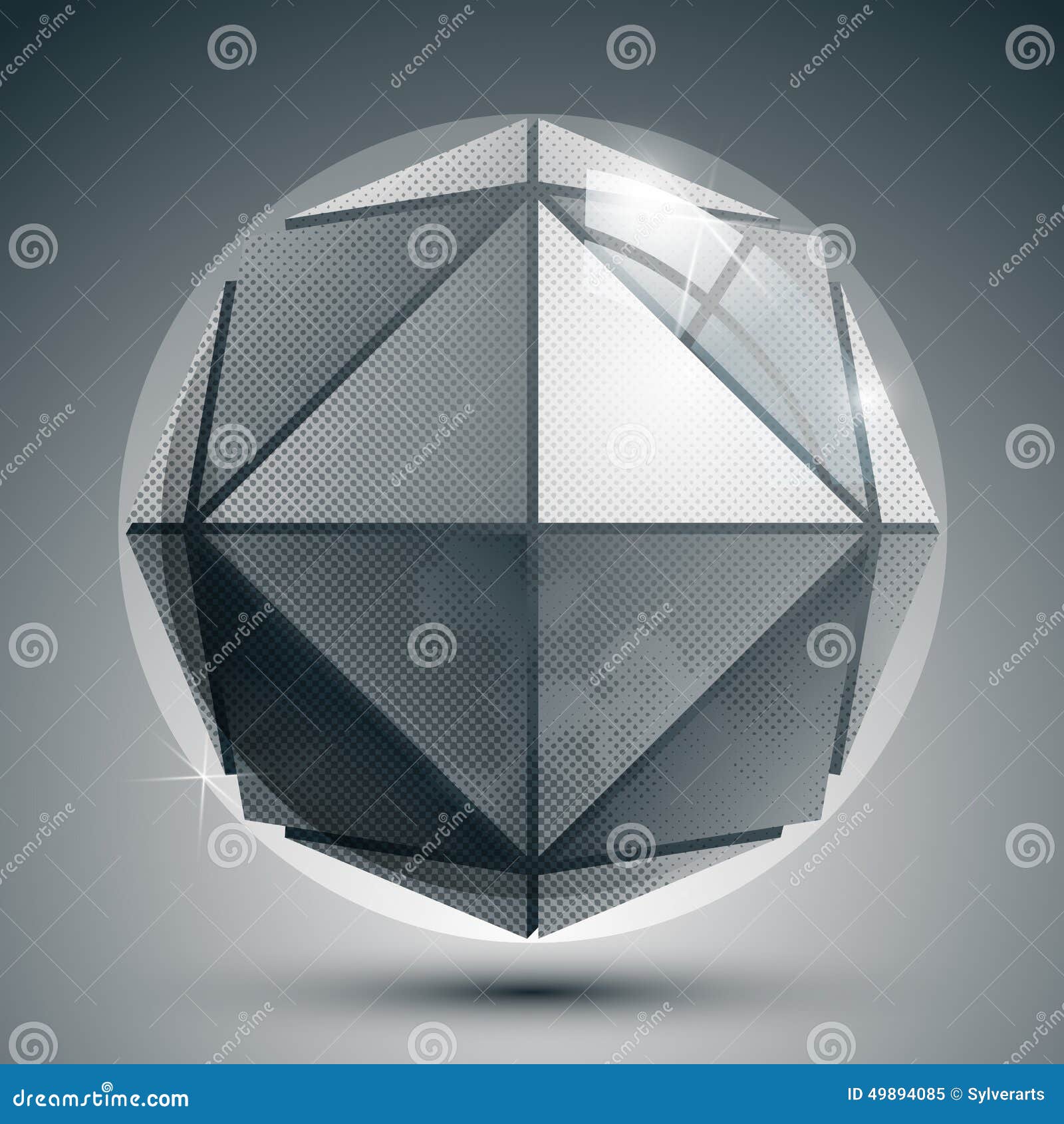 Dimensional Sphere with Flashes, Futuristic Stock Vector - Illustration ...