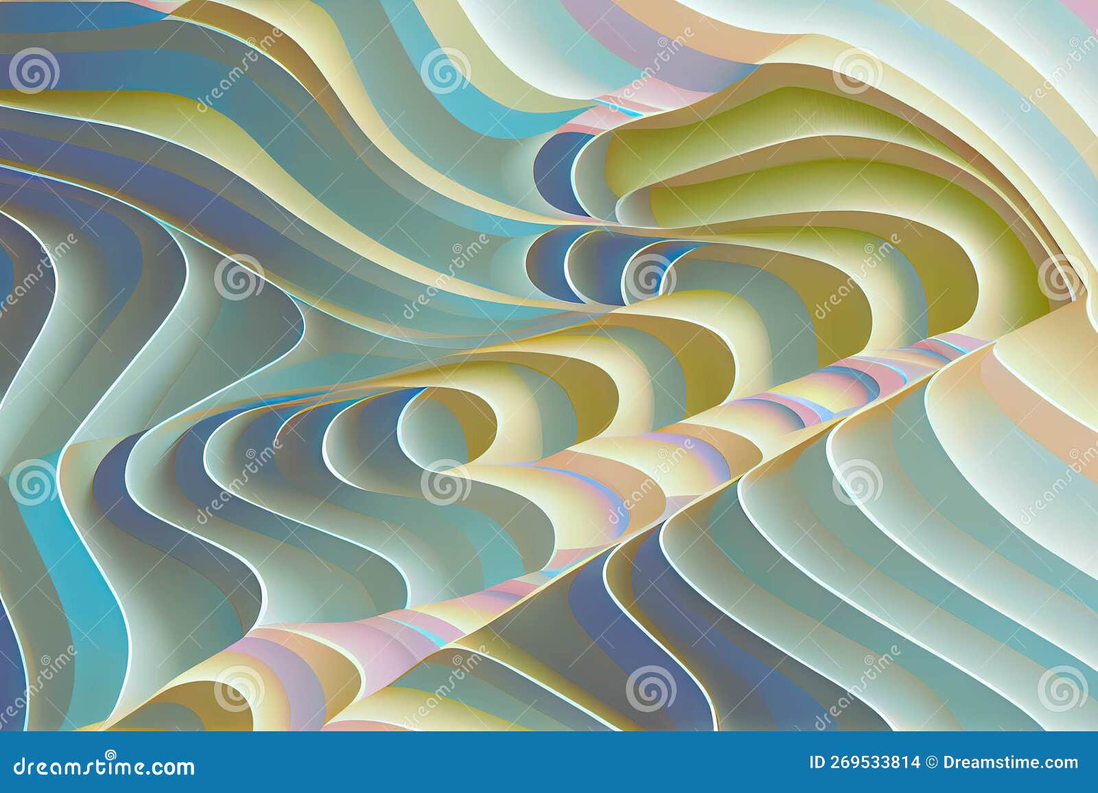 3 dimensional waves stock illustration. Illustration of pastel - 269533814