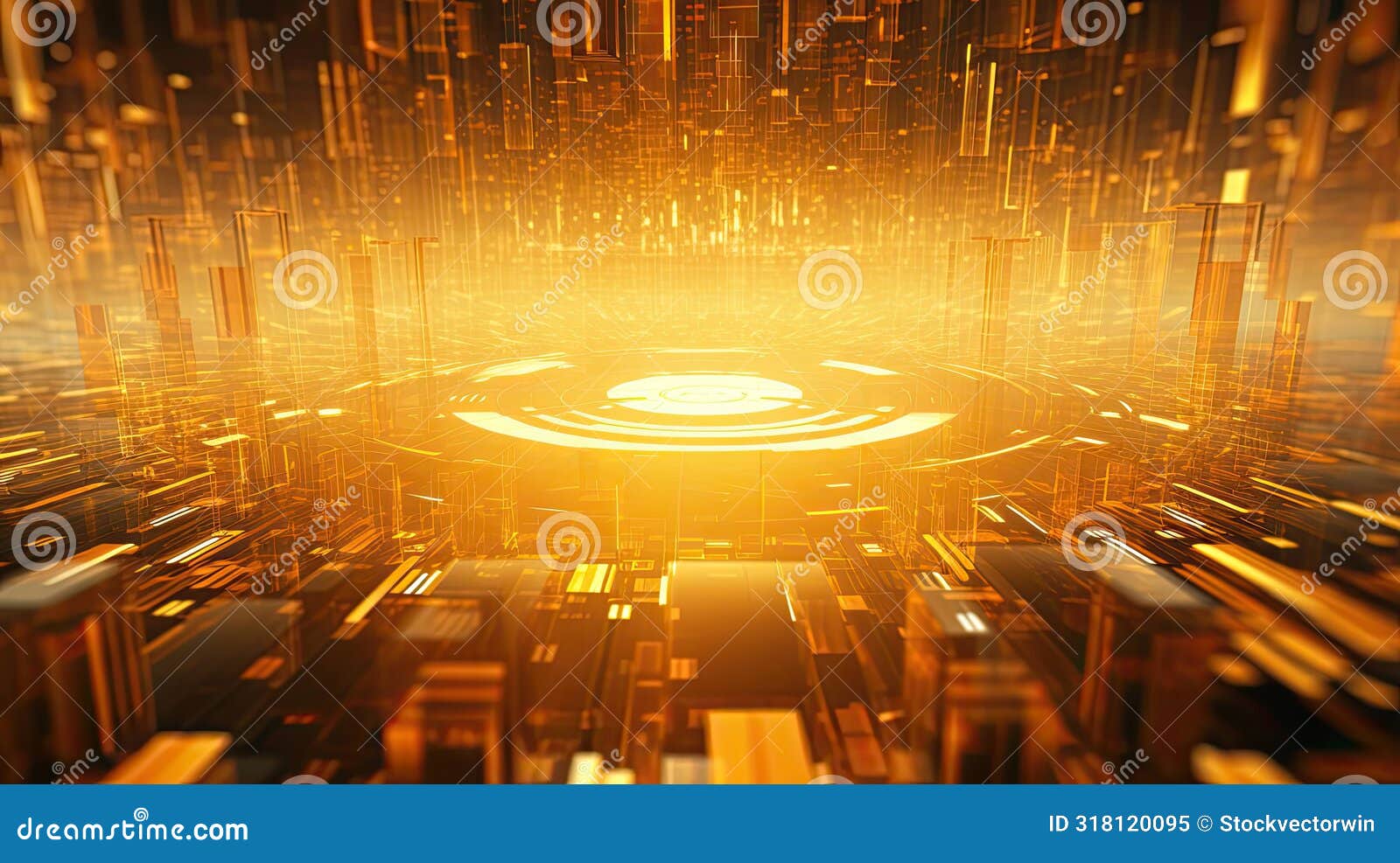 Dimensional Yellow Technology Background Stock Illustration ...