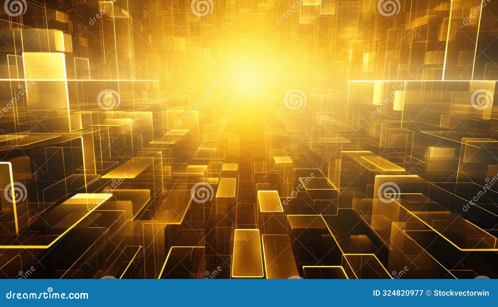 Dimensional Yellow Technology Background Stock Illustration ...