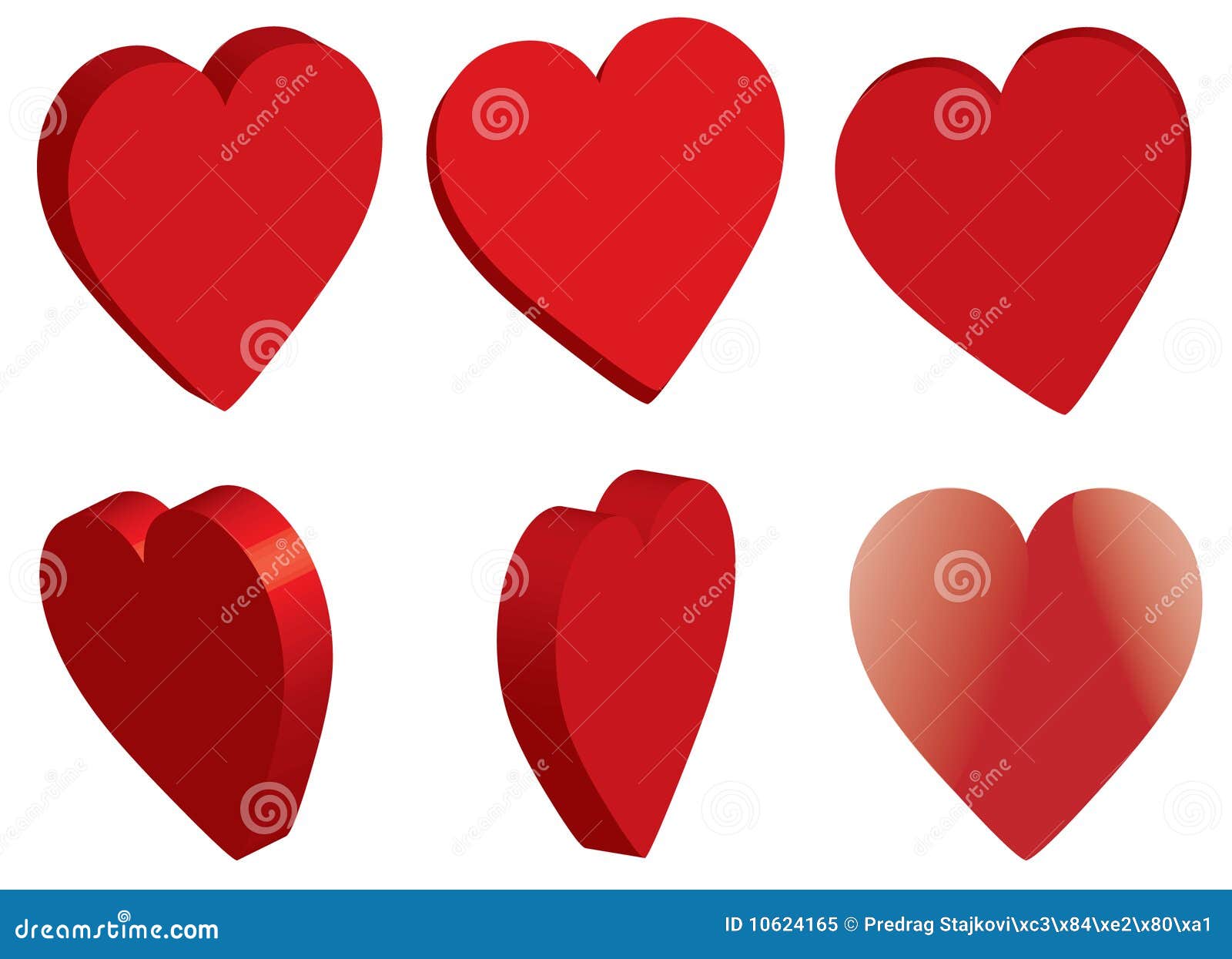 Dimensiones De Una Variable Rojas De Los Corazones 3d Ilustración del ...