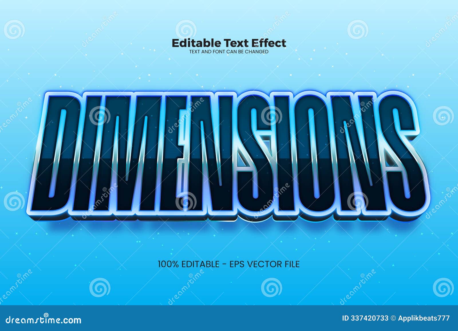 Dimensions Editable Text Effect in Modern Trend Style Stock ...