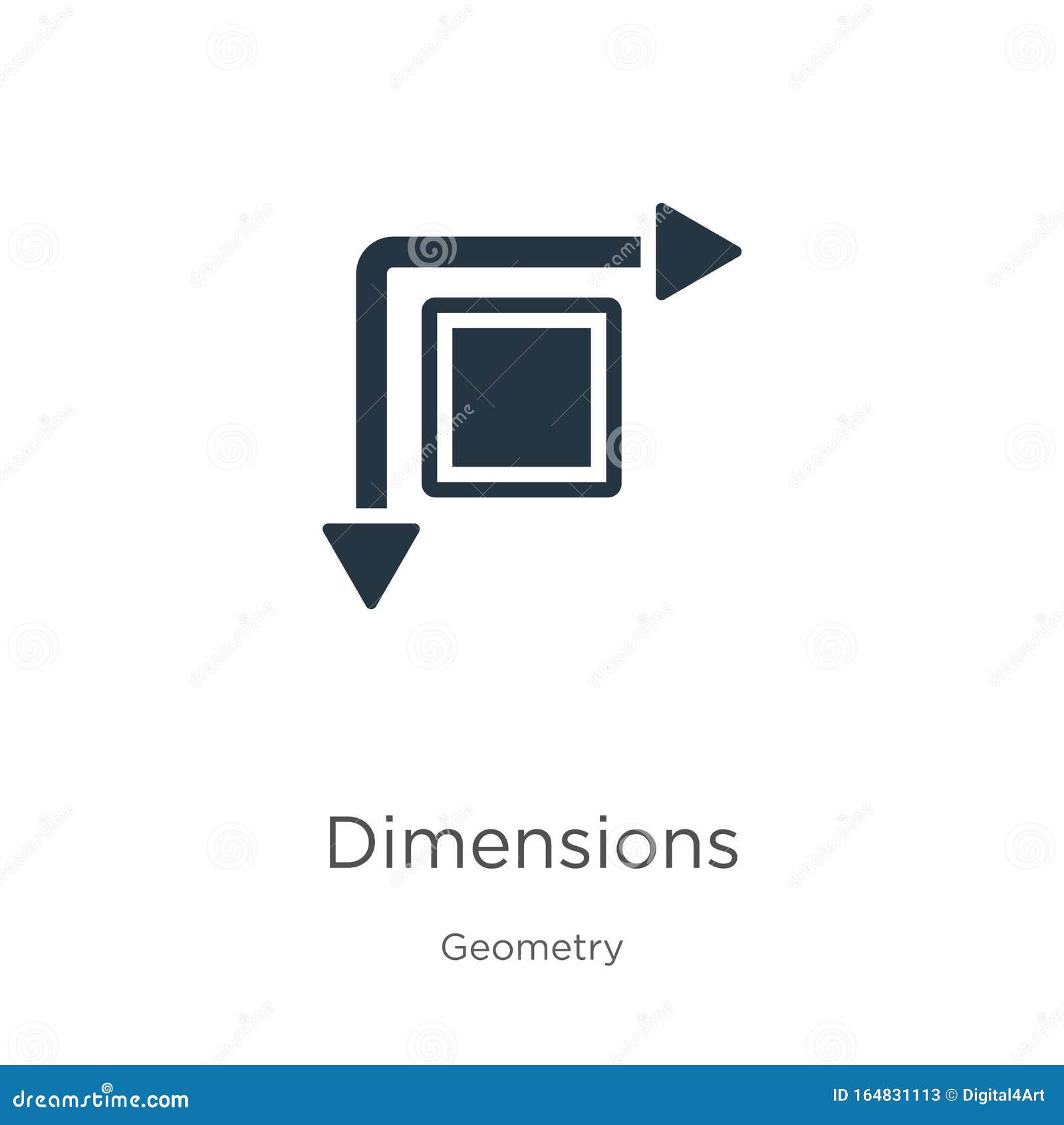 Dimensions Icon. Thin Linear Dimensions Outline Icon Isolated On White ...