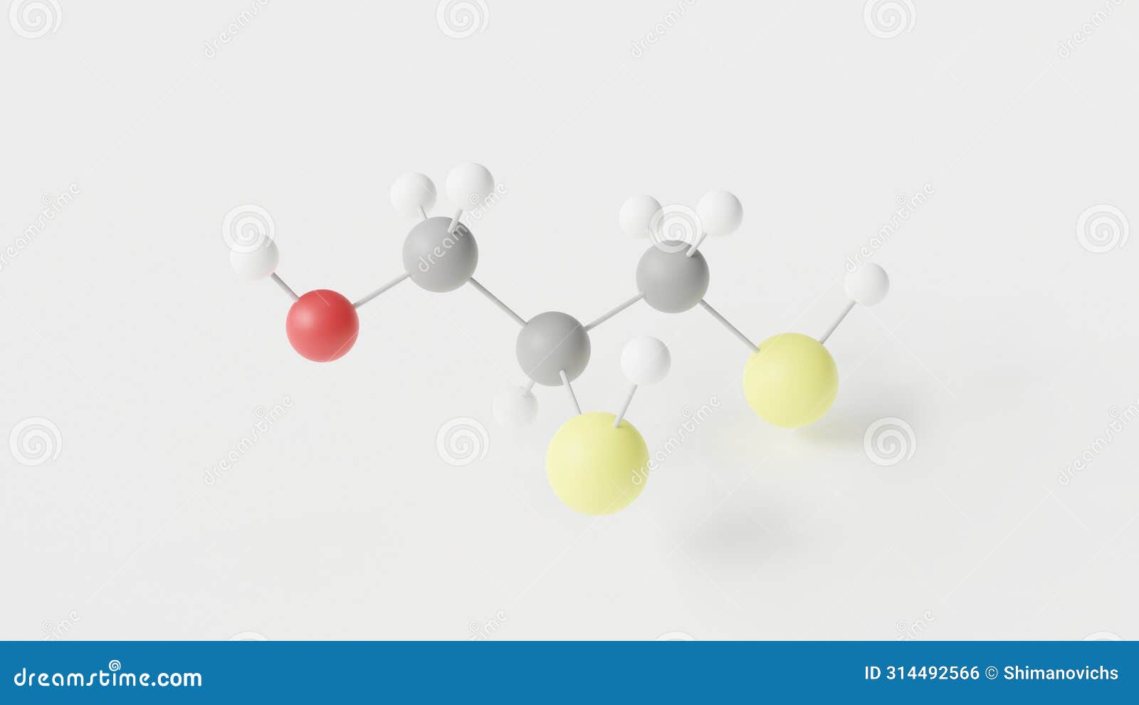 Dimercaprol Molecule 3d, Molecular Structure, Ball and Stick Model ...