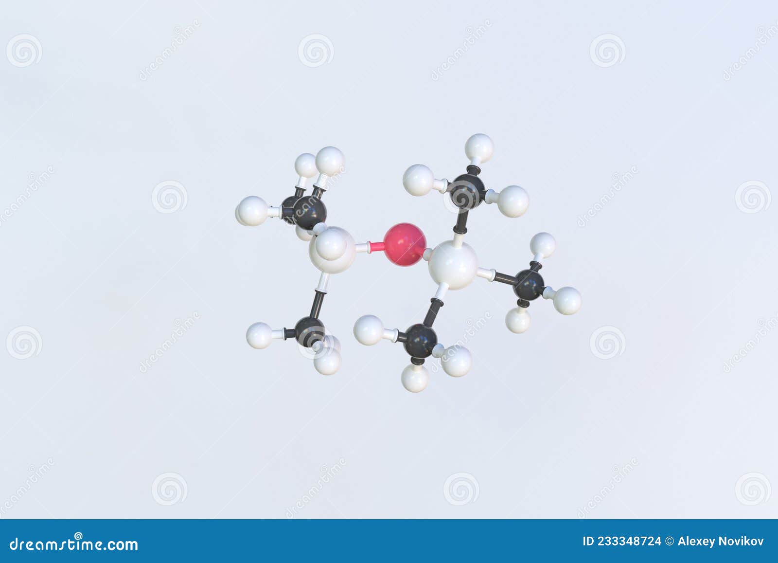 Dimethicone Molecule Made with Balls, Isolated Molecular Model. 3D ...
