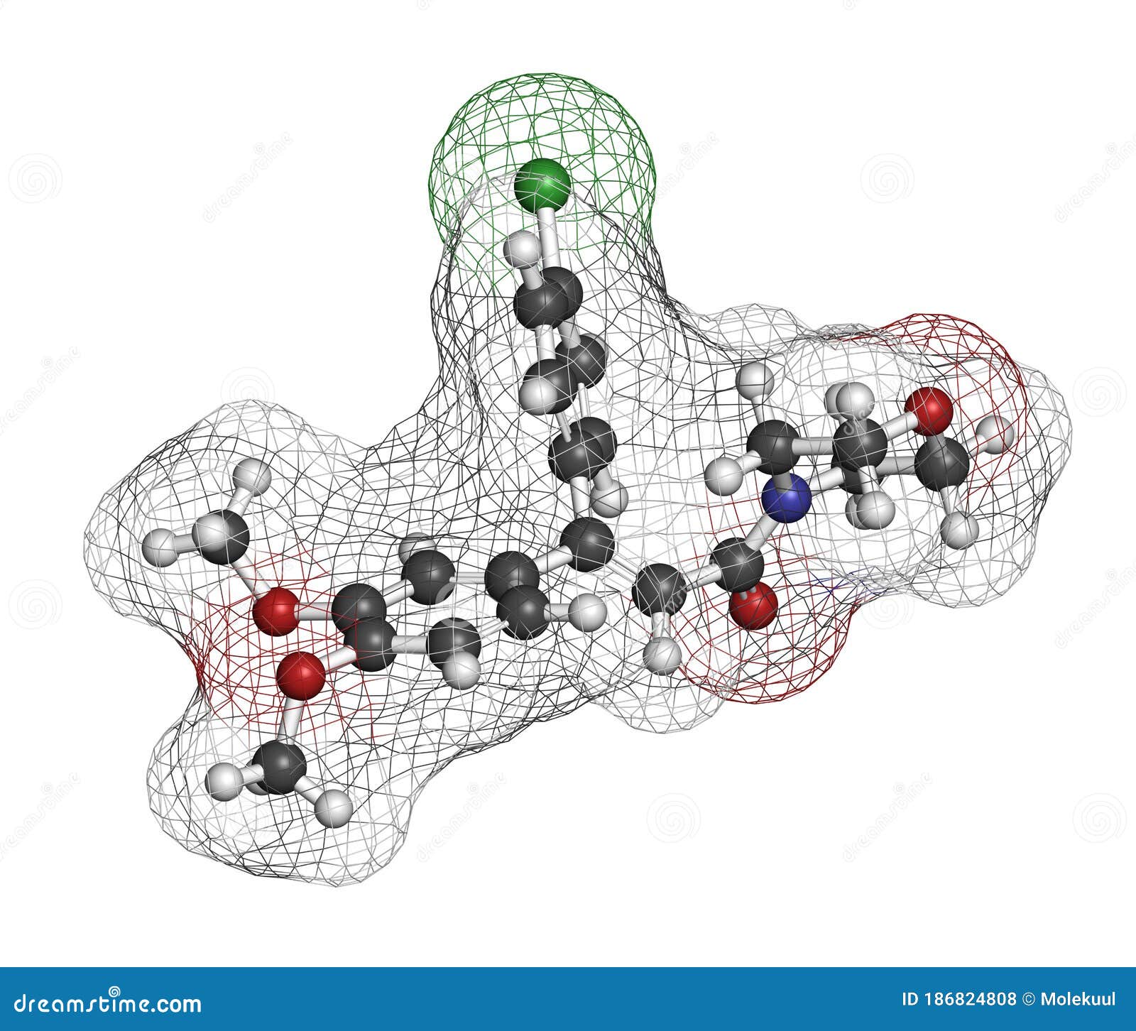 Dimethomorph Fungicide Molecule. 3D Rendering Stock Illustration ...