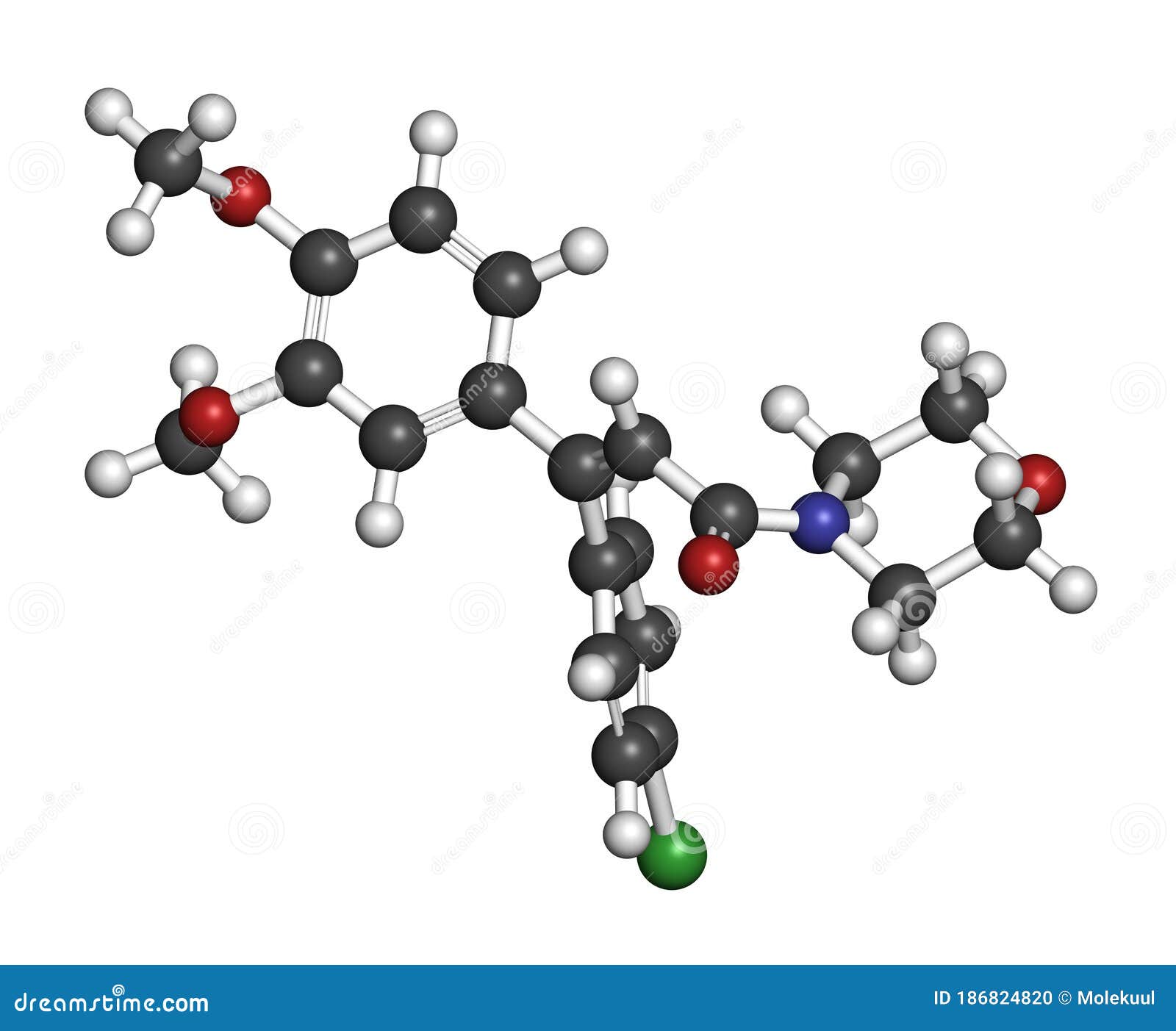 Dimethomorph Fungicide Molecule. 3D Rendering Stock Illustration ...