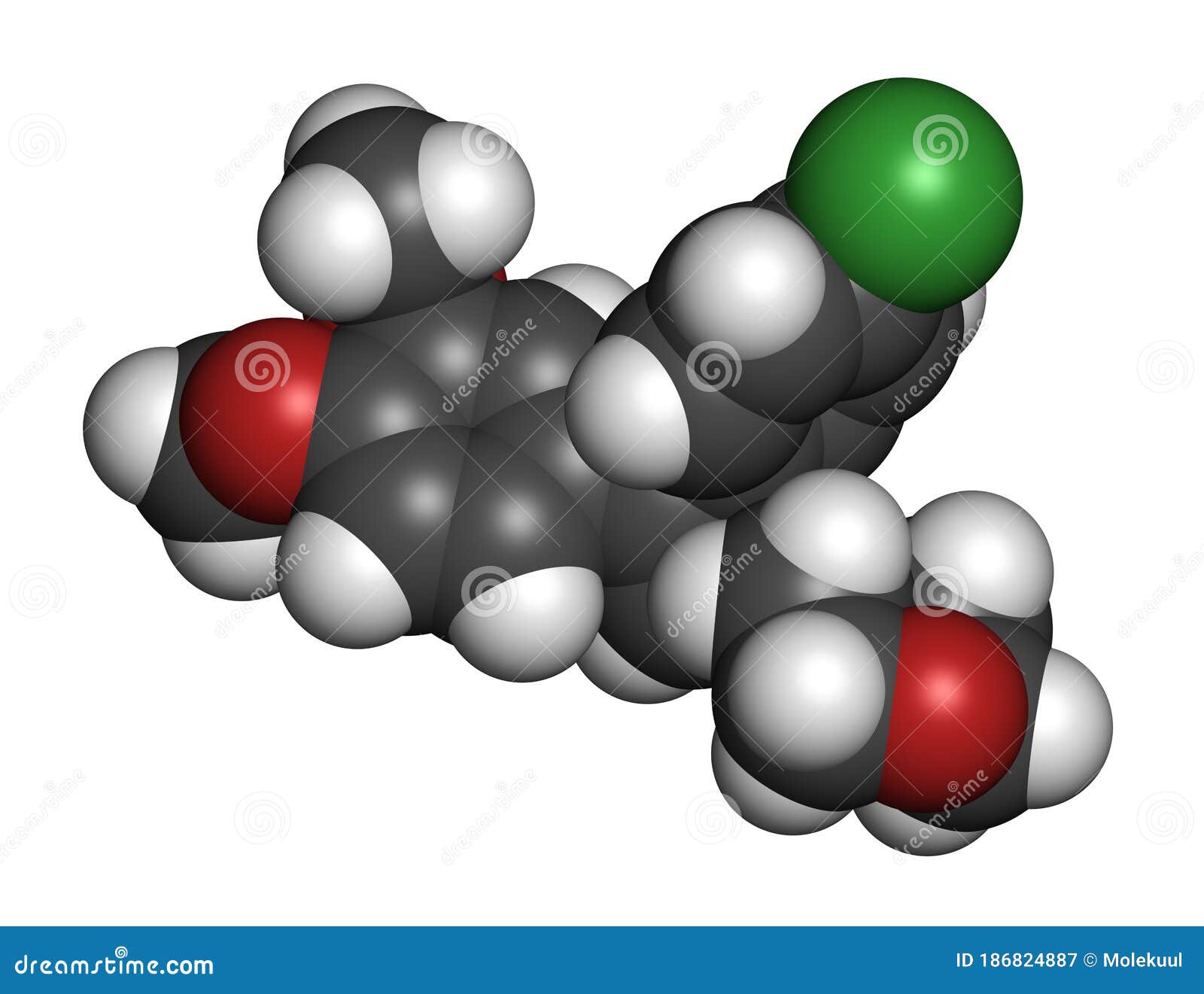 Dimethomorph Fungicide Molecule. 3D Rendering Stock Illustration ...