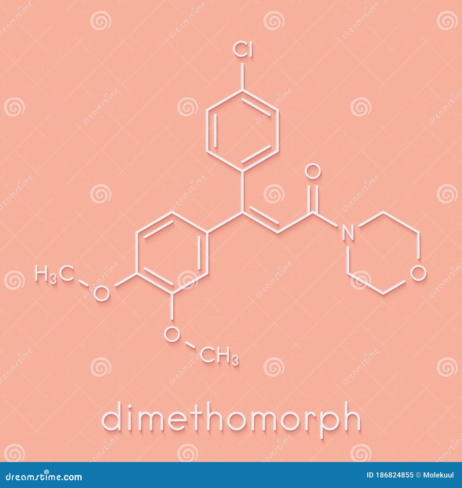 Dimethomorph Fungicide Molecule. Skeletal Formula. Stock Illustration ...