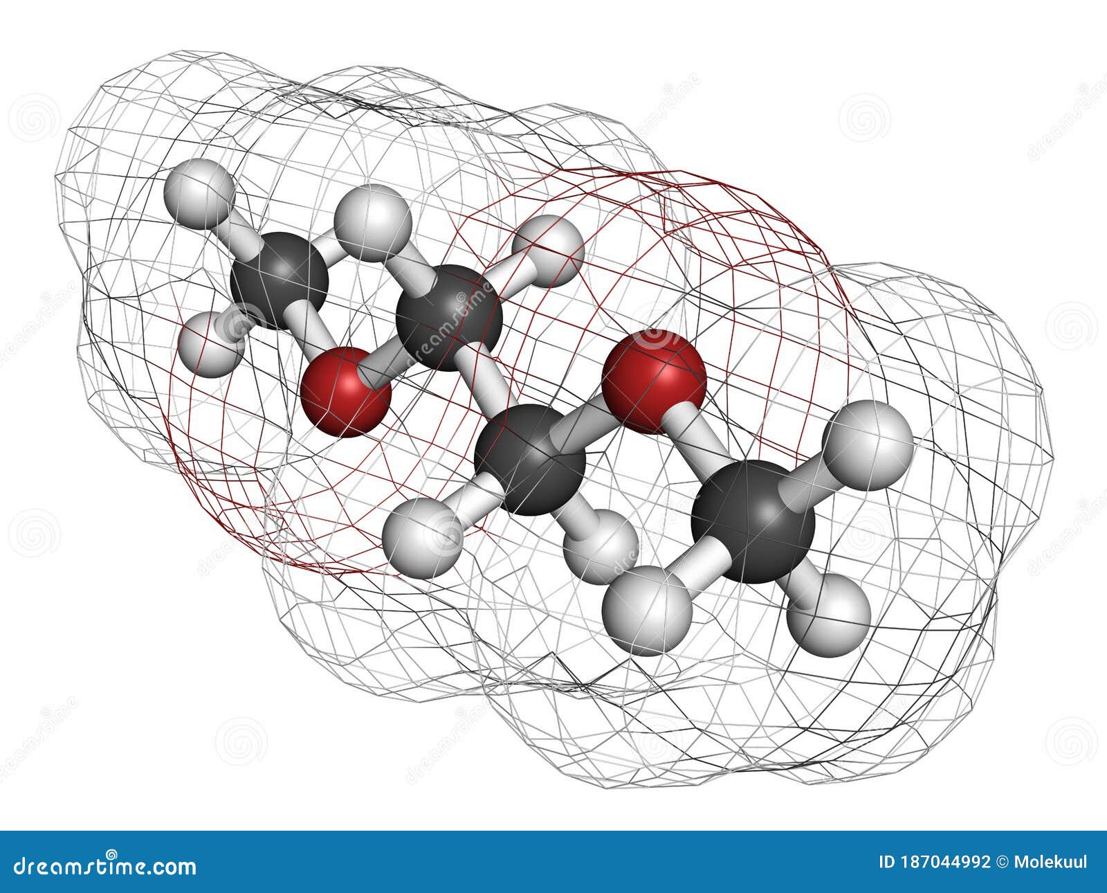 Dimethoxyethane (glyme, Monoglyme, Dimethyl Glycol, DME) Molecule ...